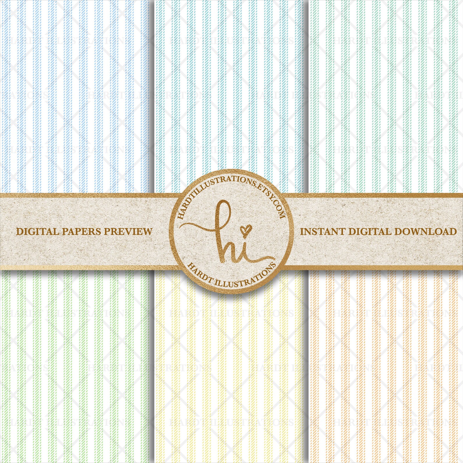 Ticking Stripes Digital Paper Ticking Fabric Digital Paper | Etsy