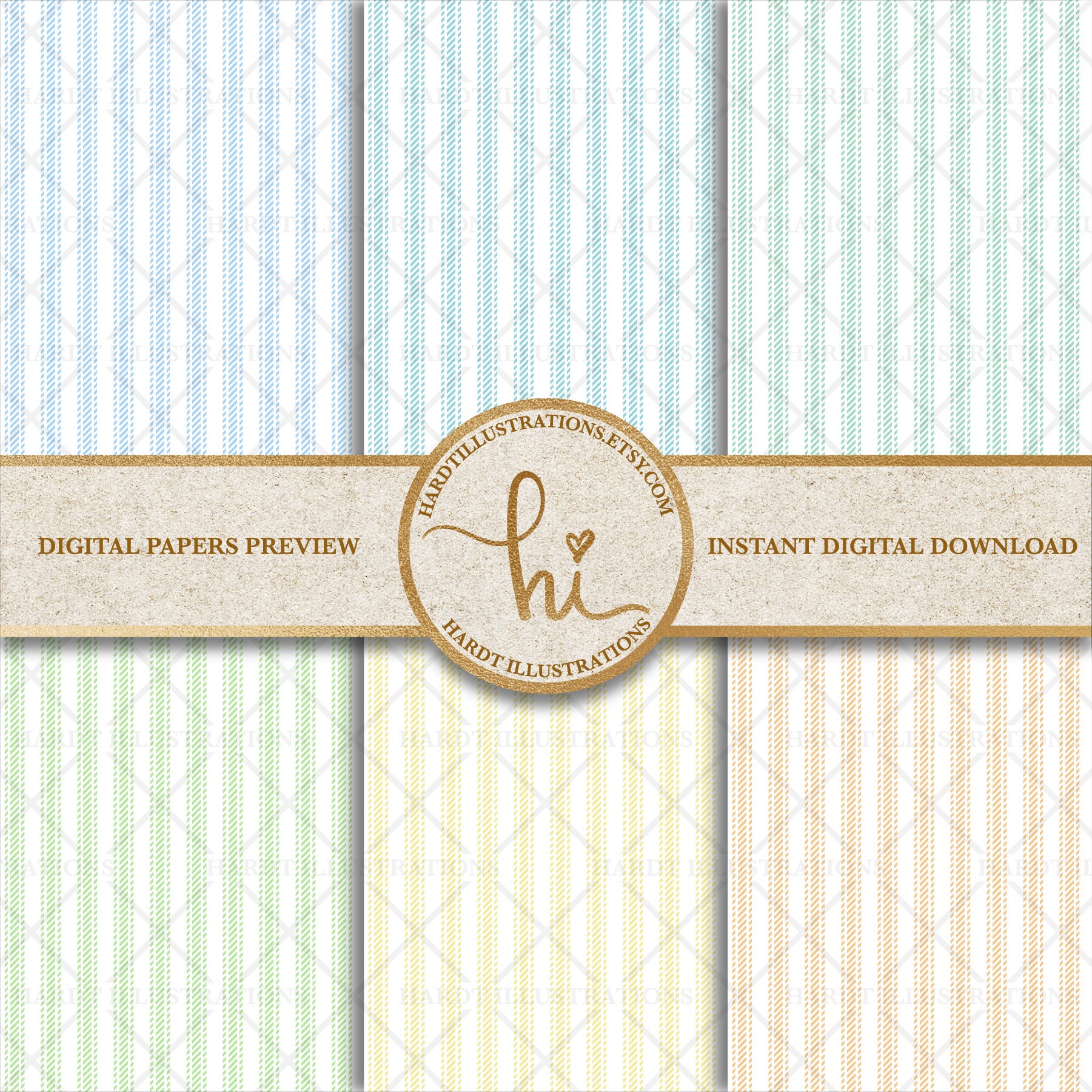 Ticking Stripes Digital Paper Ticking Fabric Digital Paper | Etsy