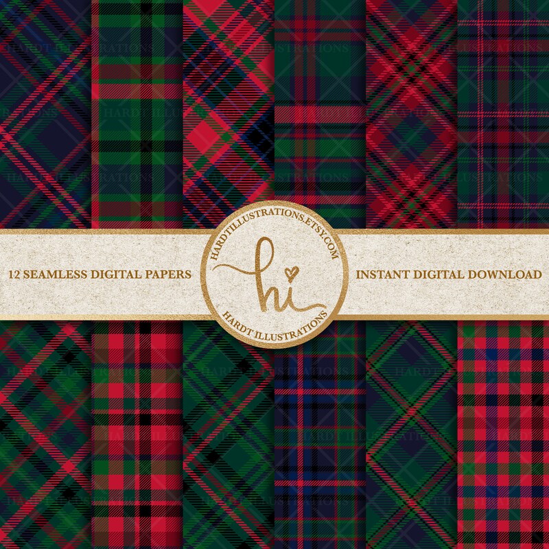 Christmas Digital Paper - Etsy