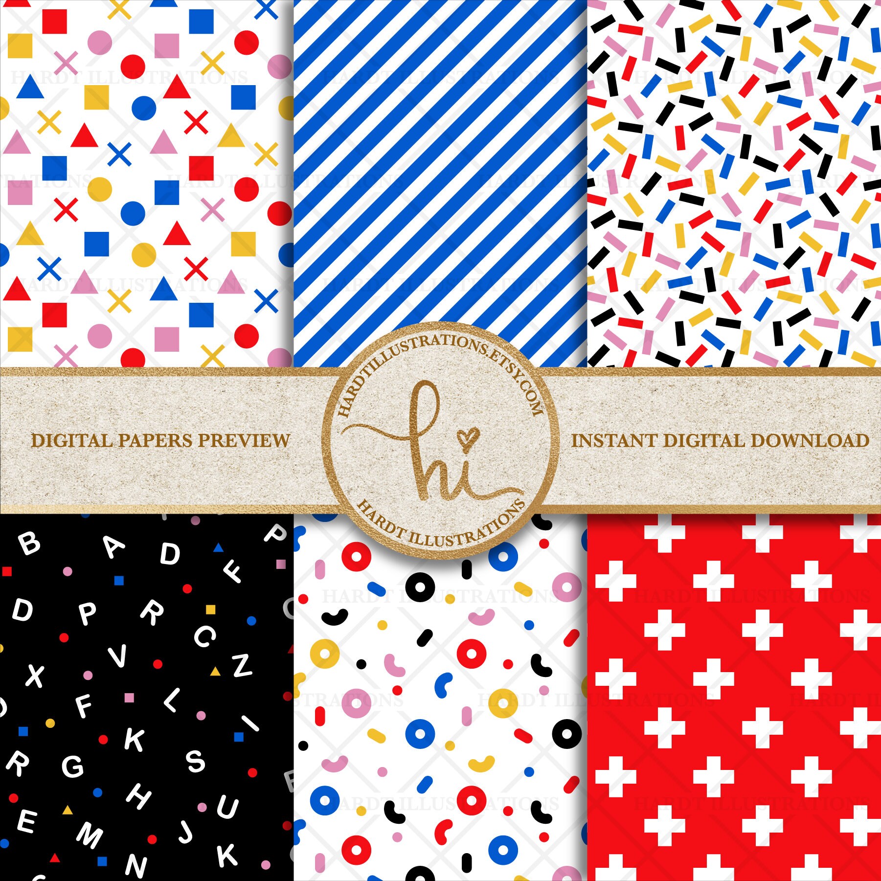 Retro Digital Paper Confetti Sprinkles Nerdy Geeky Paper | Etsy