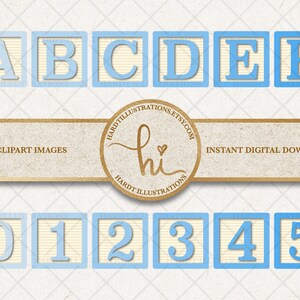 Blue Alphabet Blocks Clipart, Alphabet Clip Art, Letter Clipart, Wooden ...