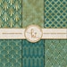 Teal & Gold Foil Art Deco Digital Paper, Geometric Design, Vintage ...