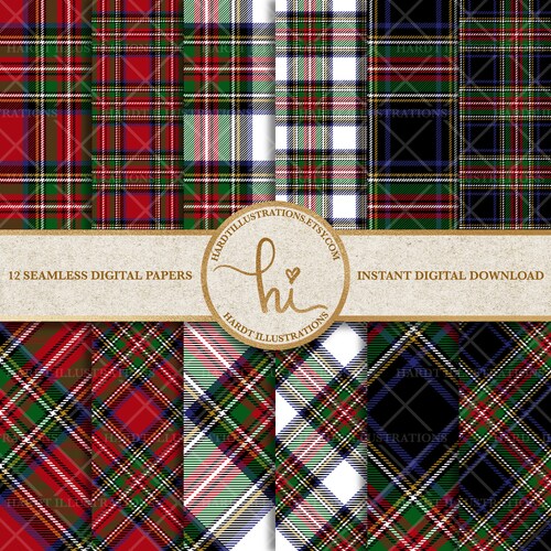 Royal Stewart Tartan Digital Paper Plaid Check Pattern | Etsy