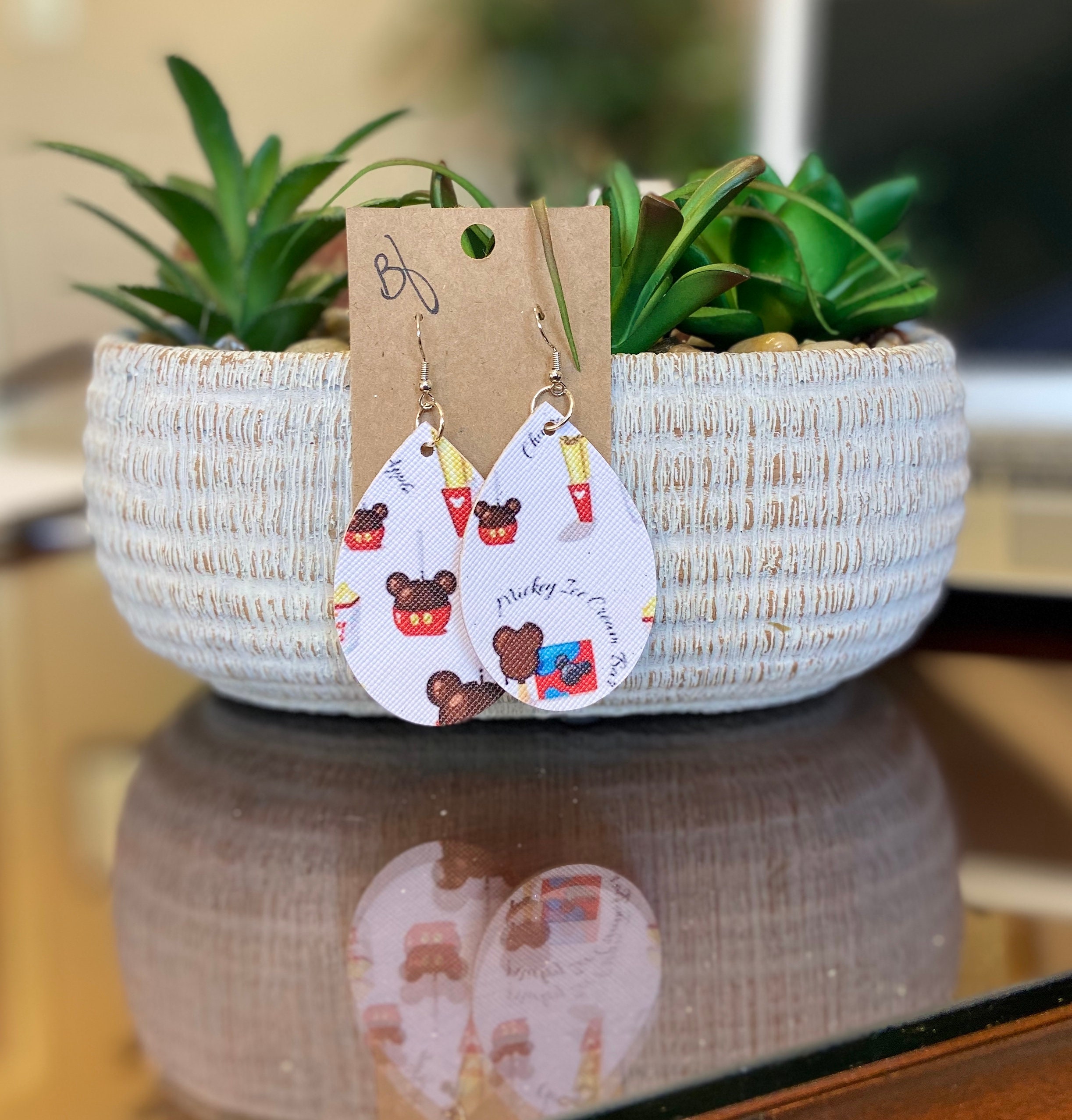 Disney Parks Leather Teardrop Earrings - Etsy