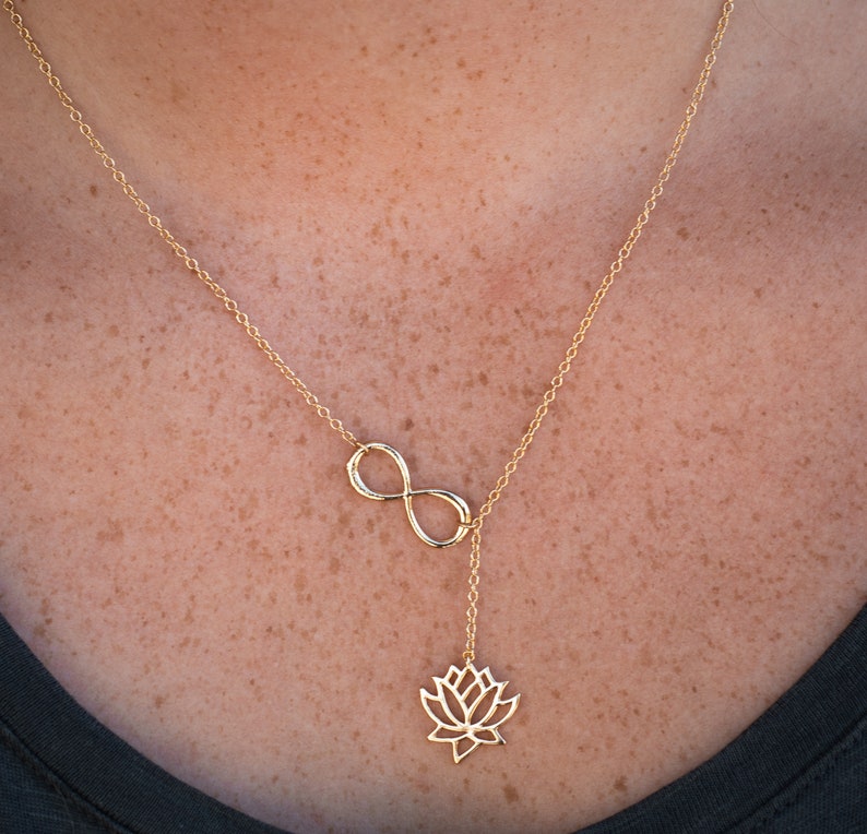 Lotus Pendant Necklace Gold Lotus Flower Charm Chain - Etsy