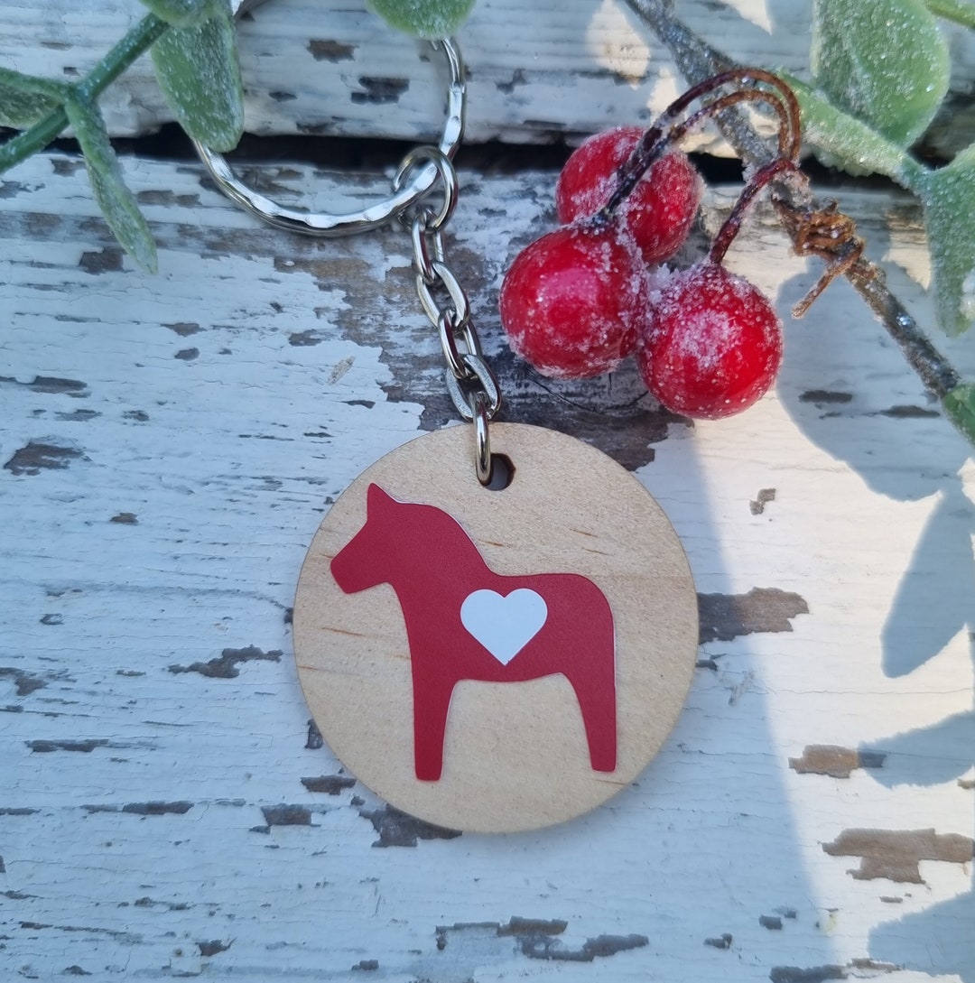 Sweden Swedish Scandi Nordic Christmas Dala Horse Keyring - Etsy