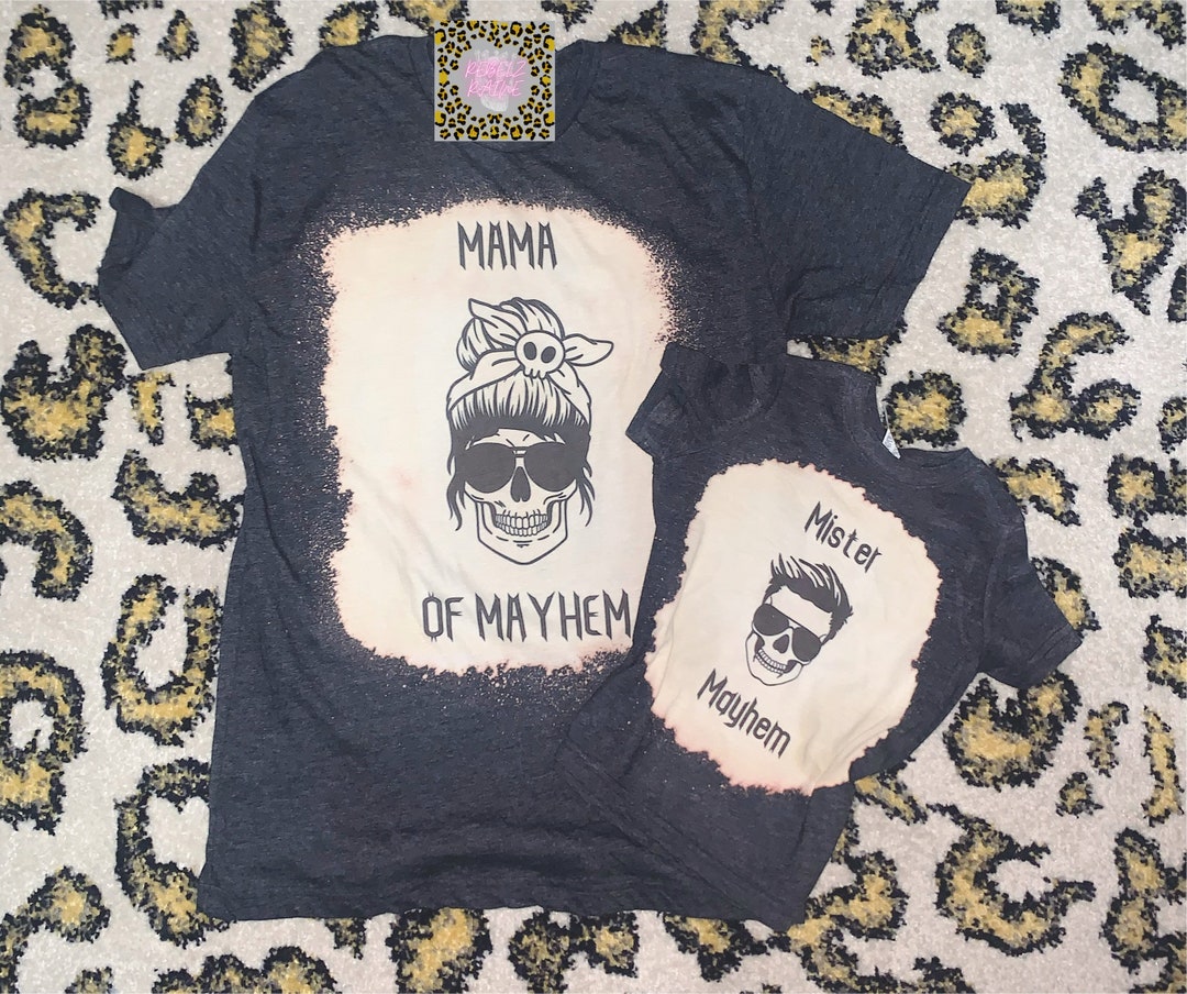 Mama Mayhem Father Mayhem and Mister Mayhem Skull Shirt Mommy/mini ...