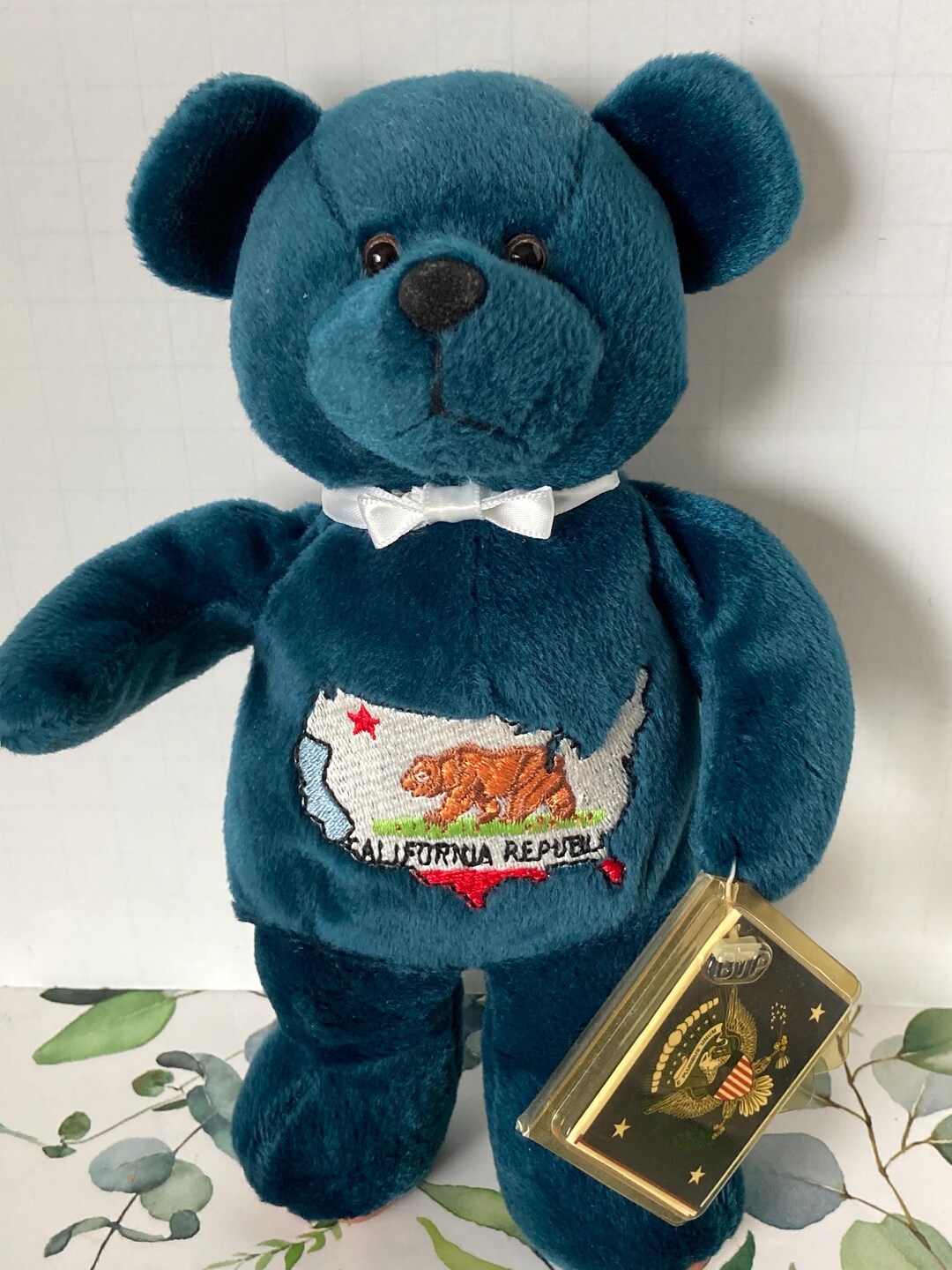 Plush 9" Embroidered Gipper Bear ~ President Reagan - Etsy