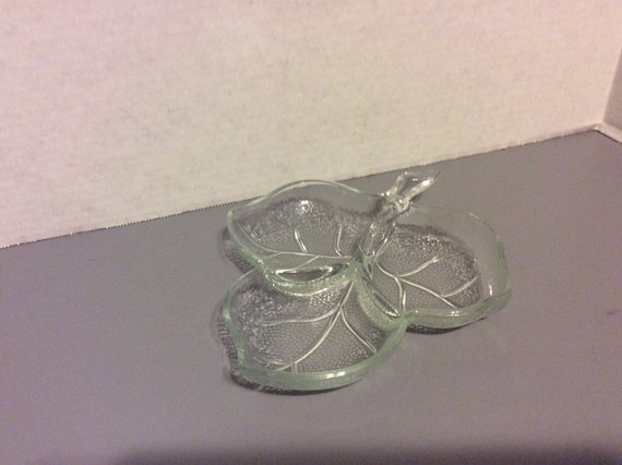Glassware Vintage Maple Leaf Shaped Glass Candy Dish - Etsy