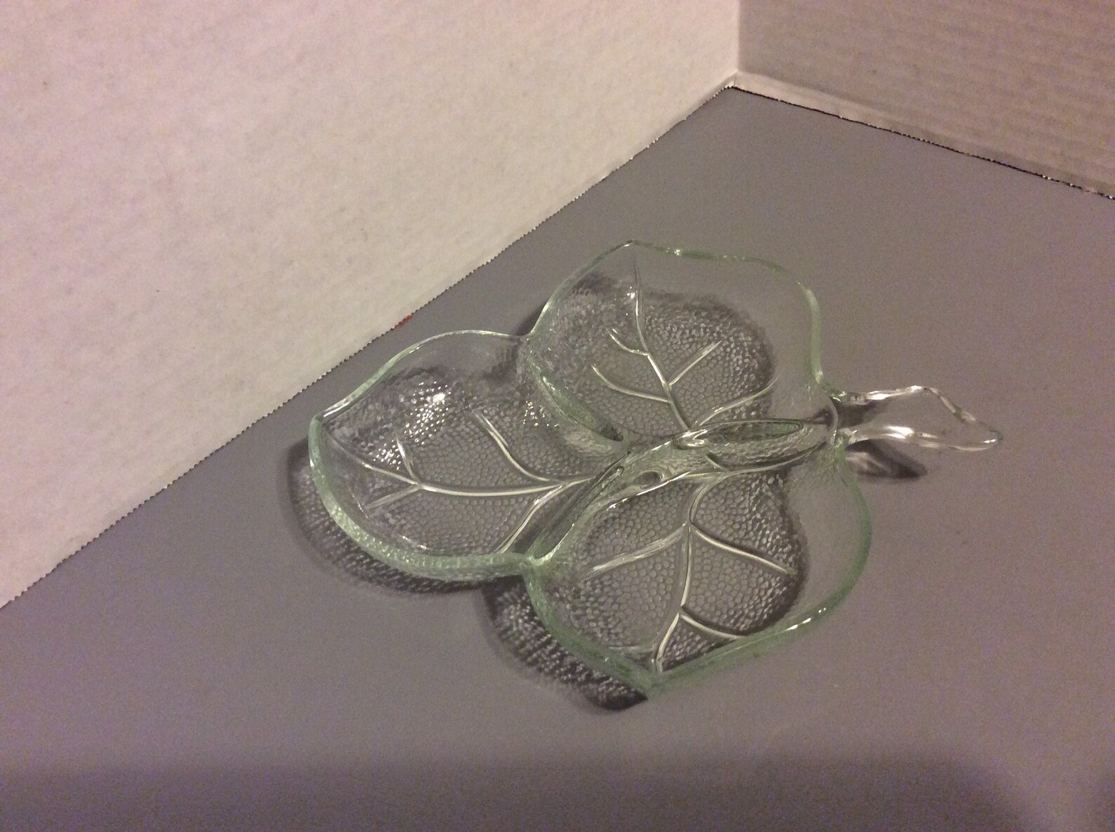 Glassware Vintage Maple Leaf Shaped Glass Candy Dish | Etsy