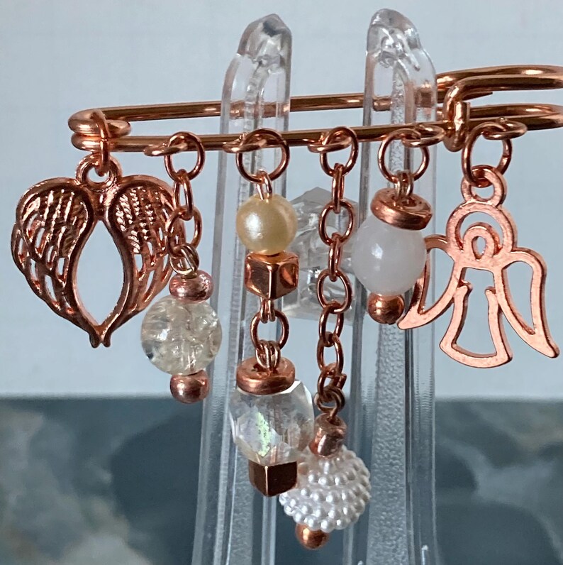 Rose Gold Handmade Beaded Safety Pin Brooch ~ Unique Fashion Accessory ...