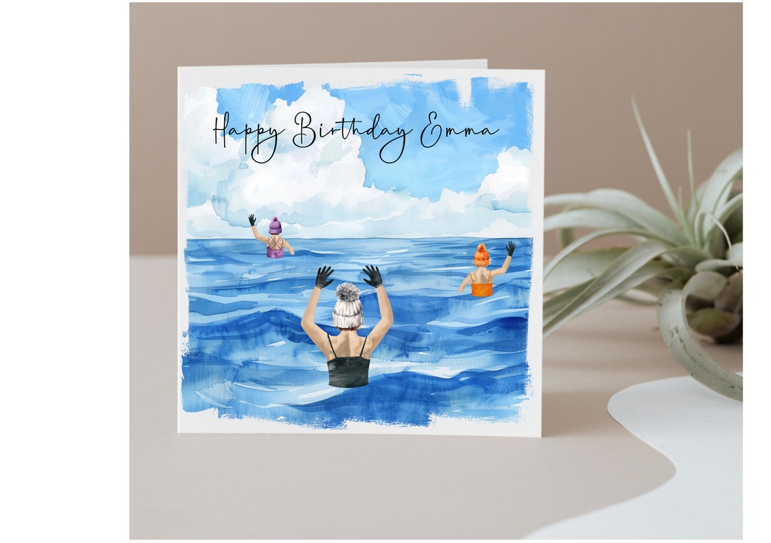 Personalised Wild Swimming Birthday Card: Open Water Swimmers Gift - Etsy