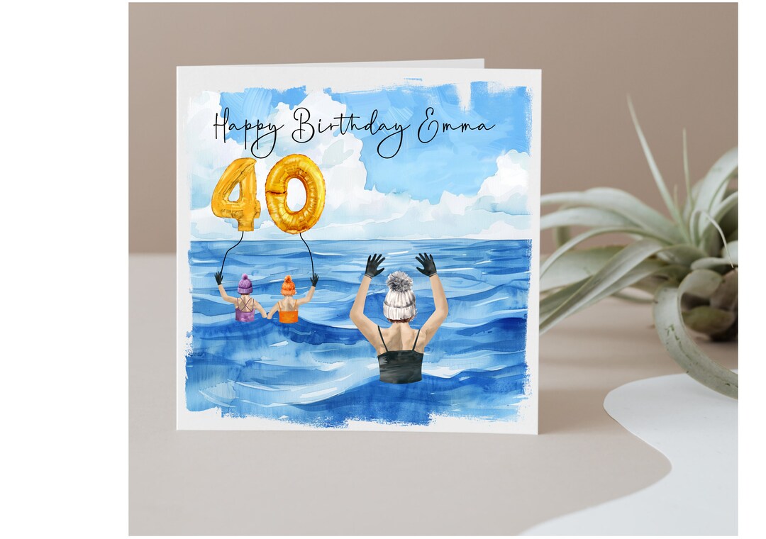 Personalised Wild Swimming Birthday Card | Swimmers Gift | Open Water ...