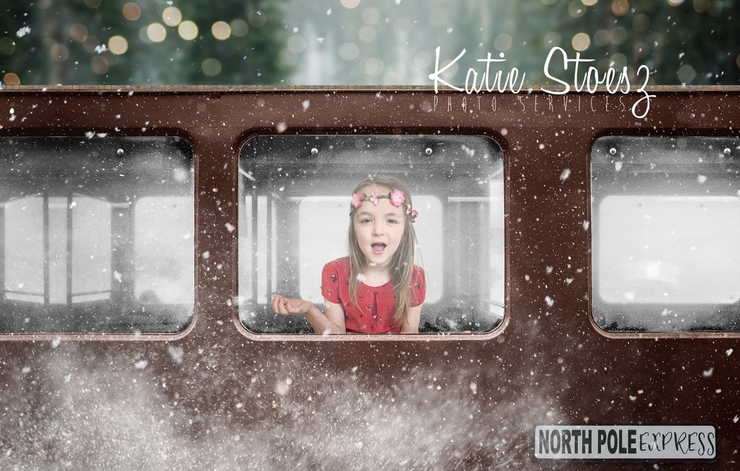 North Pole Polar Express Christmas Digital Backdrop - Etsy
