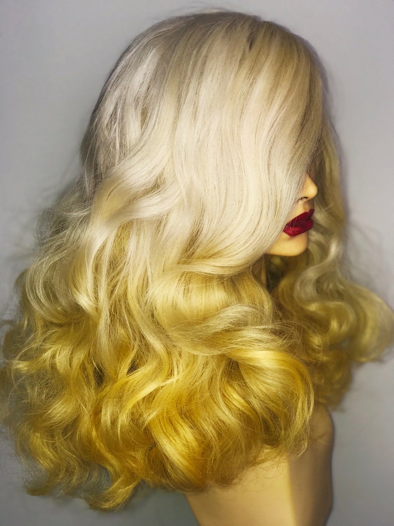 Miss Gaga Inspired Blonde & Yellow Ombre Lace Front Wig | Drag Queen ...