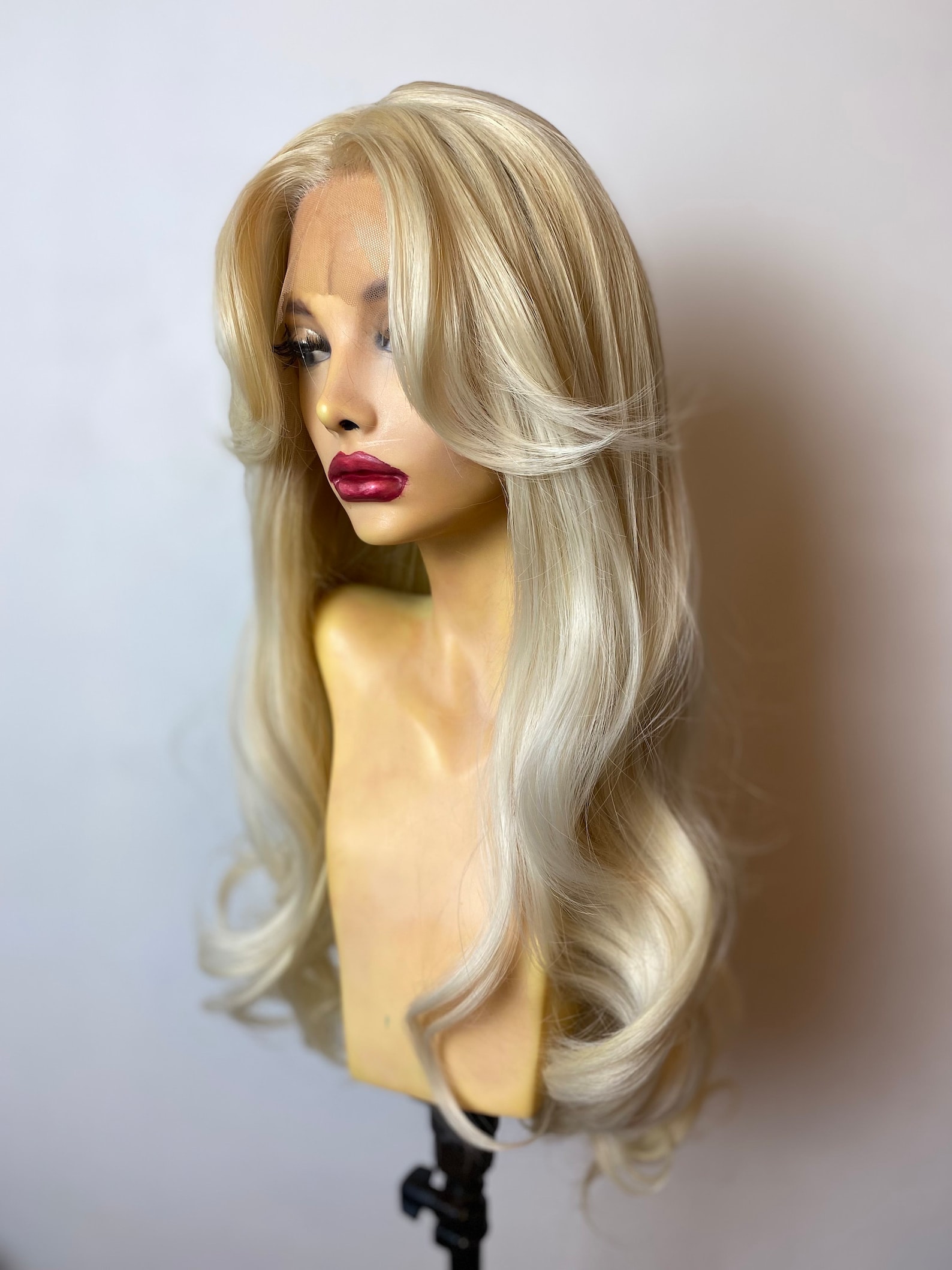 Blonde Doll Movie Curtain Bangs Lace Front Wig | Margot Robbie Costume ...