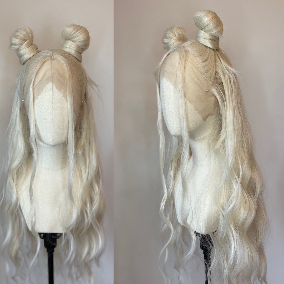 E-girl High Half Space Buns Lace Front Wig | Blonde Mermaid Waves Wig ...