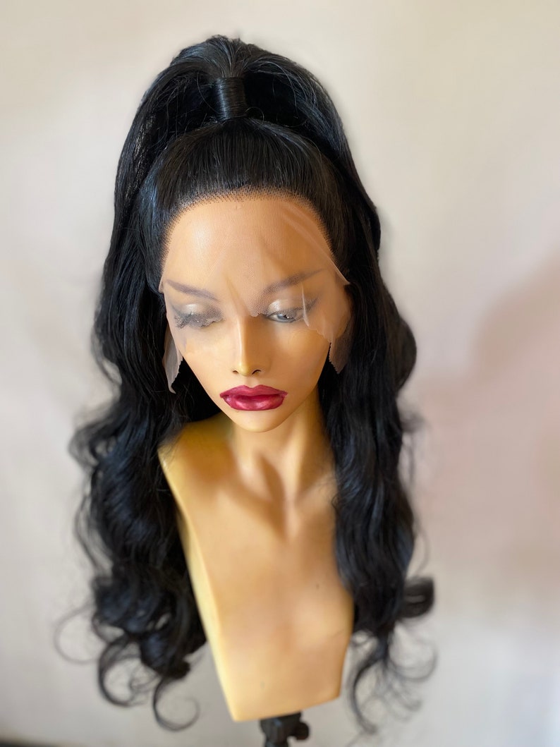 Lace Front High Ponytail Wig, Long Wavy Pre Styled Wig, 60s Inspired ...
