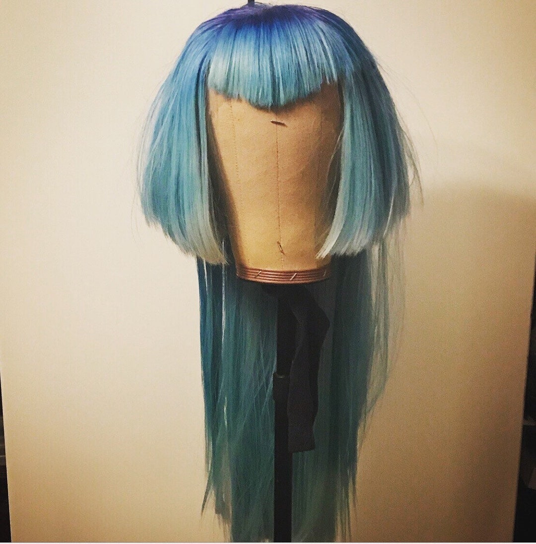 Miss-gaga Blue Enigma Modern Mullet Lace Front Wig | Lady Gaga Wig ...