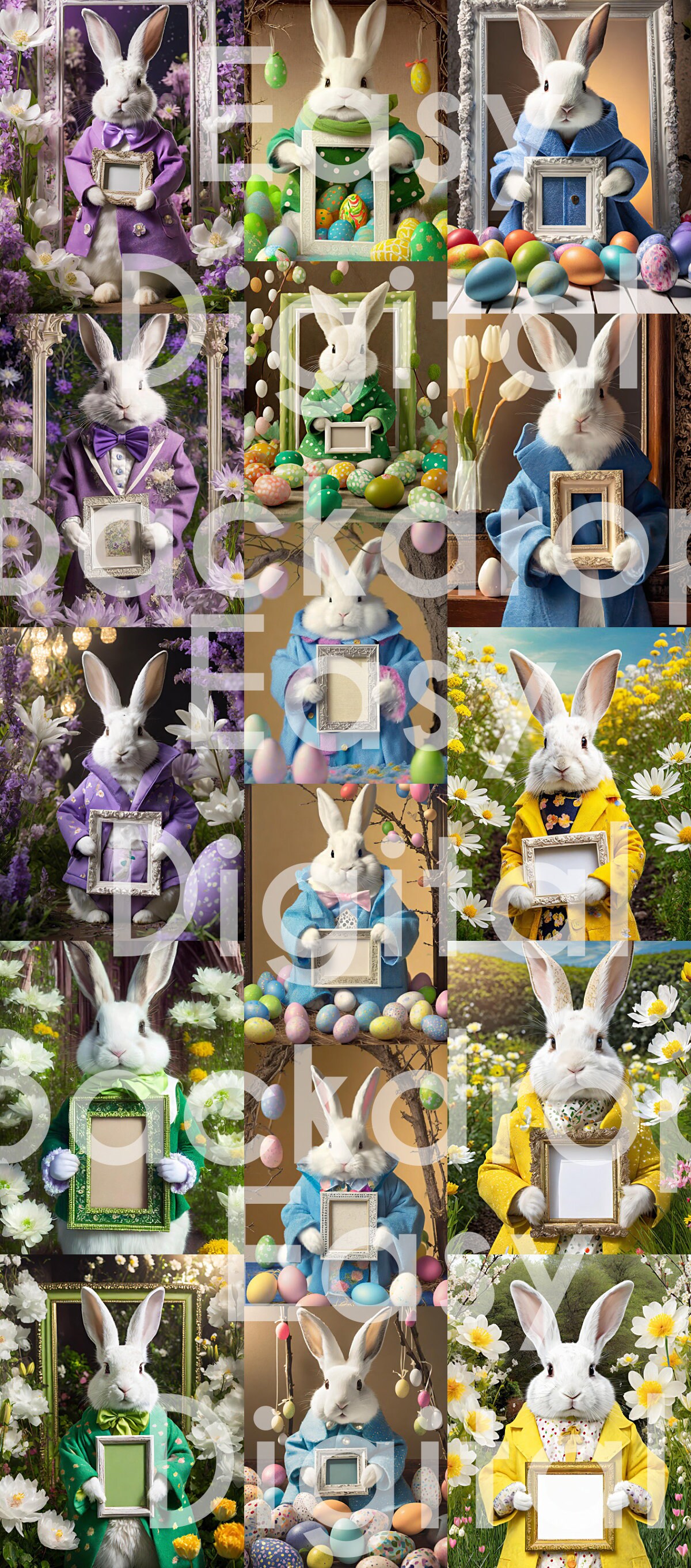 Easter Bunny Photo Frame Insert Overlay Psd Photohop - Etsy