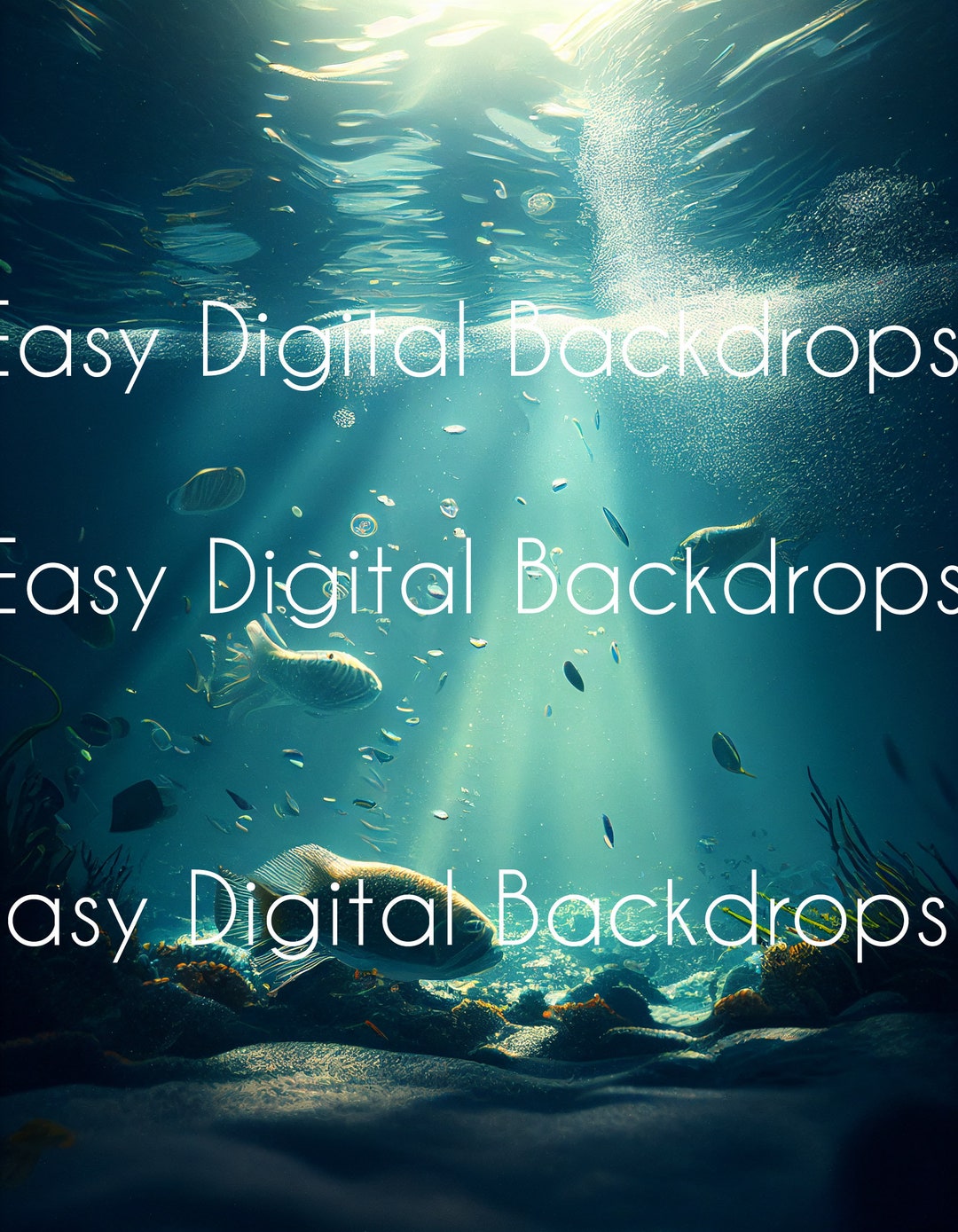 Mermaid Digital Background Underwater Png Overlay Photoshop All Five ...