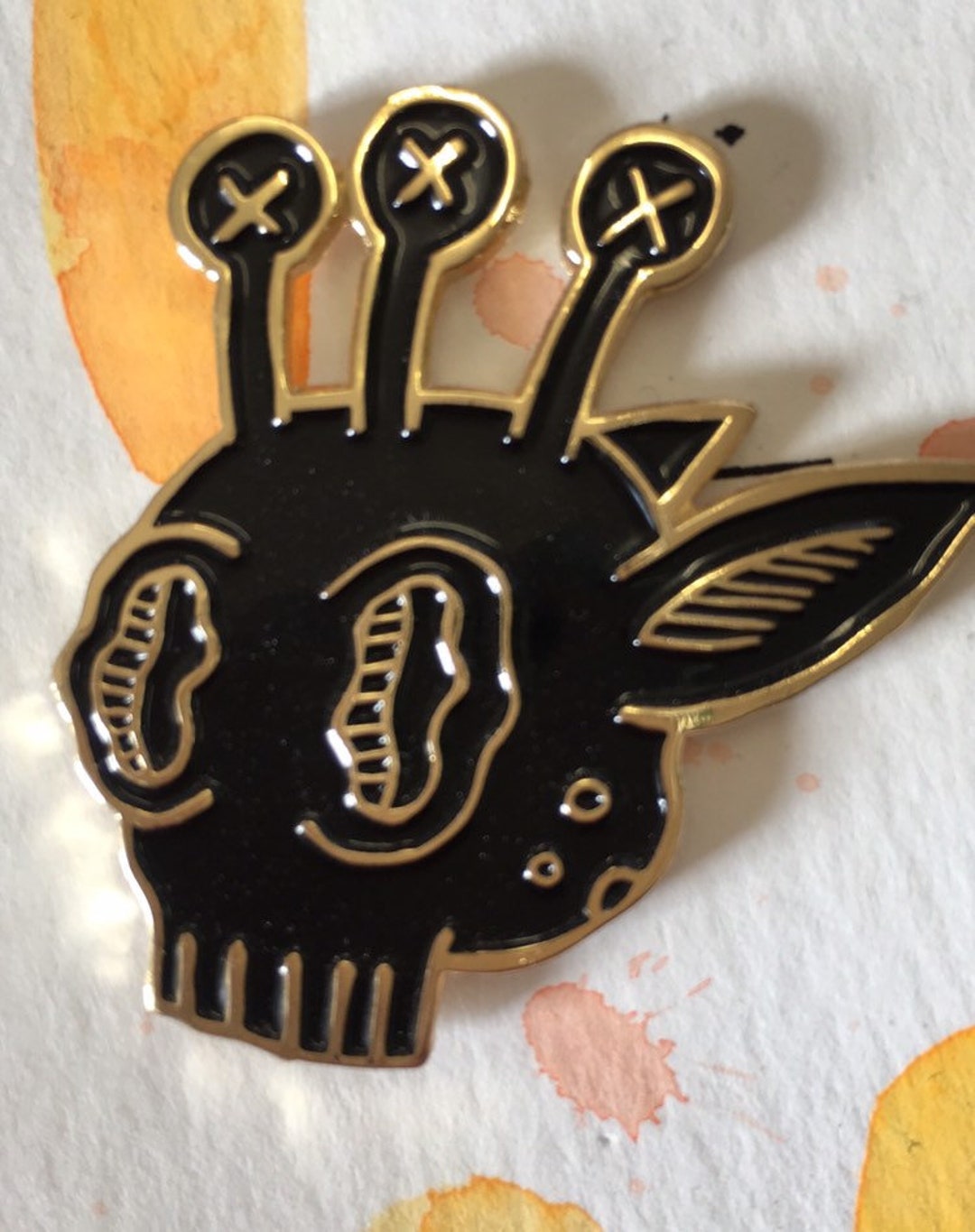 Alien Pin Skull Pin Gold Pin Black Unisex Kids Alien - Etsy