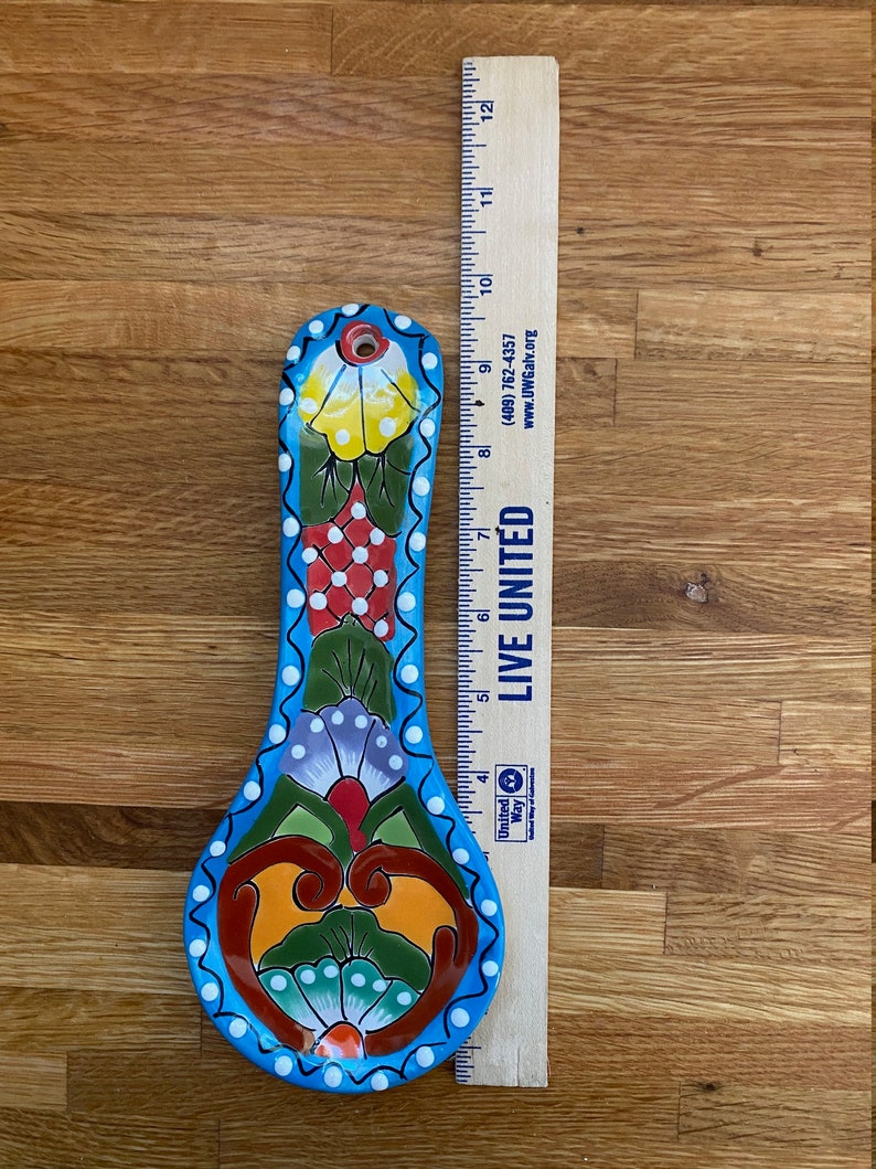 Hand Painted Spoon Rest Traditional Mexican Talavera Pottery - Etsy
