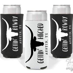 Bachelorette Party Slim Standard Size Can Holder Gettin' Hitched ...
