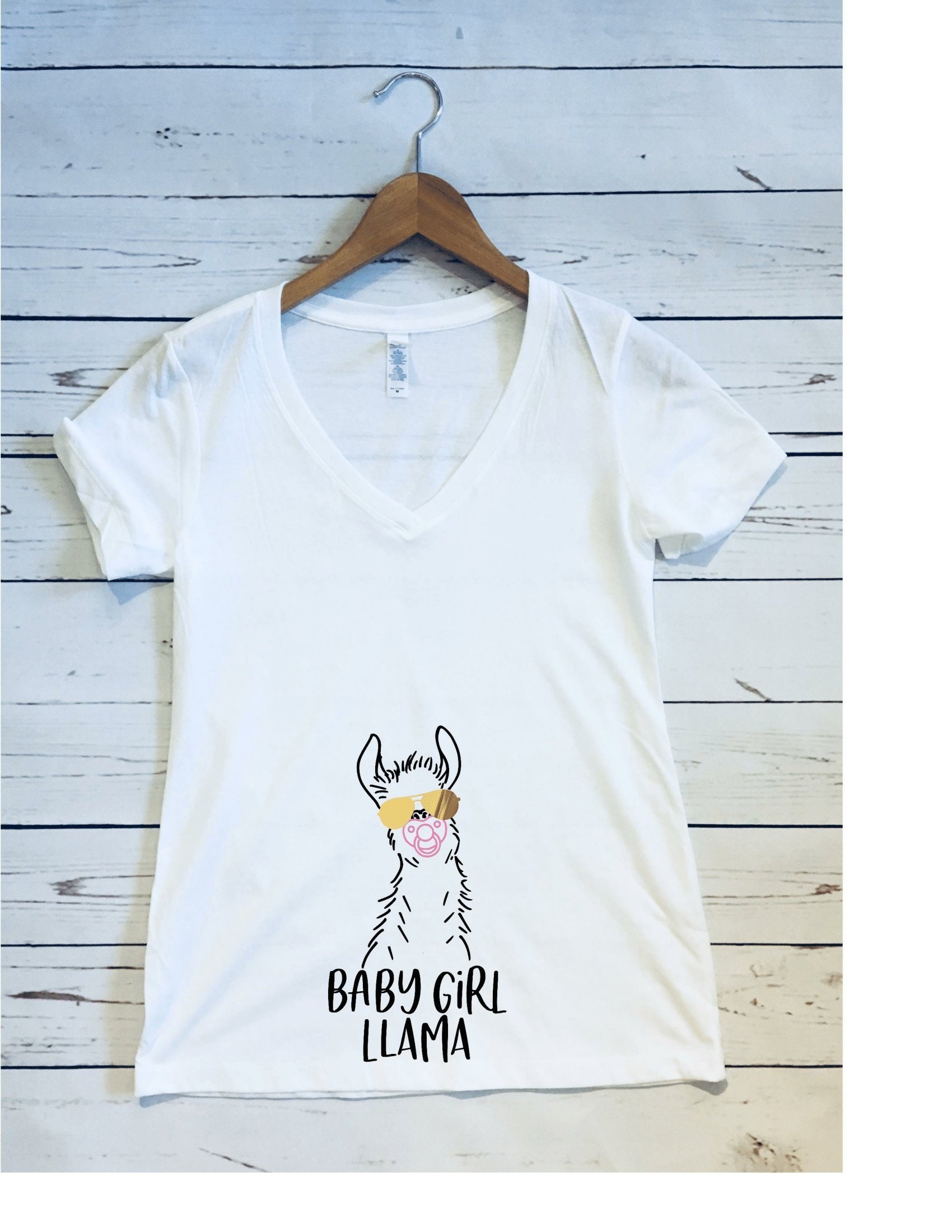 Baby Girl Llama Women's V Neck T Shirt Llama Baby Shirt - Etsy UK