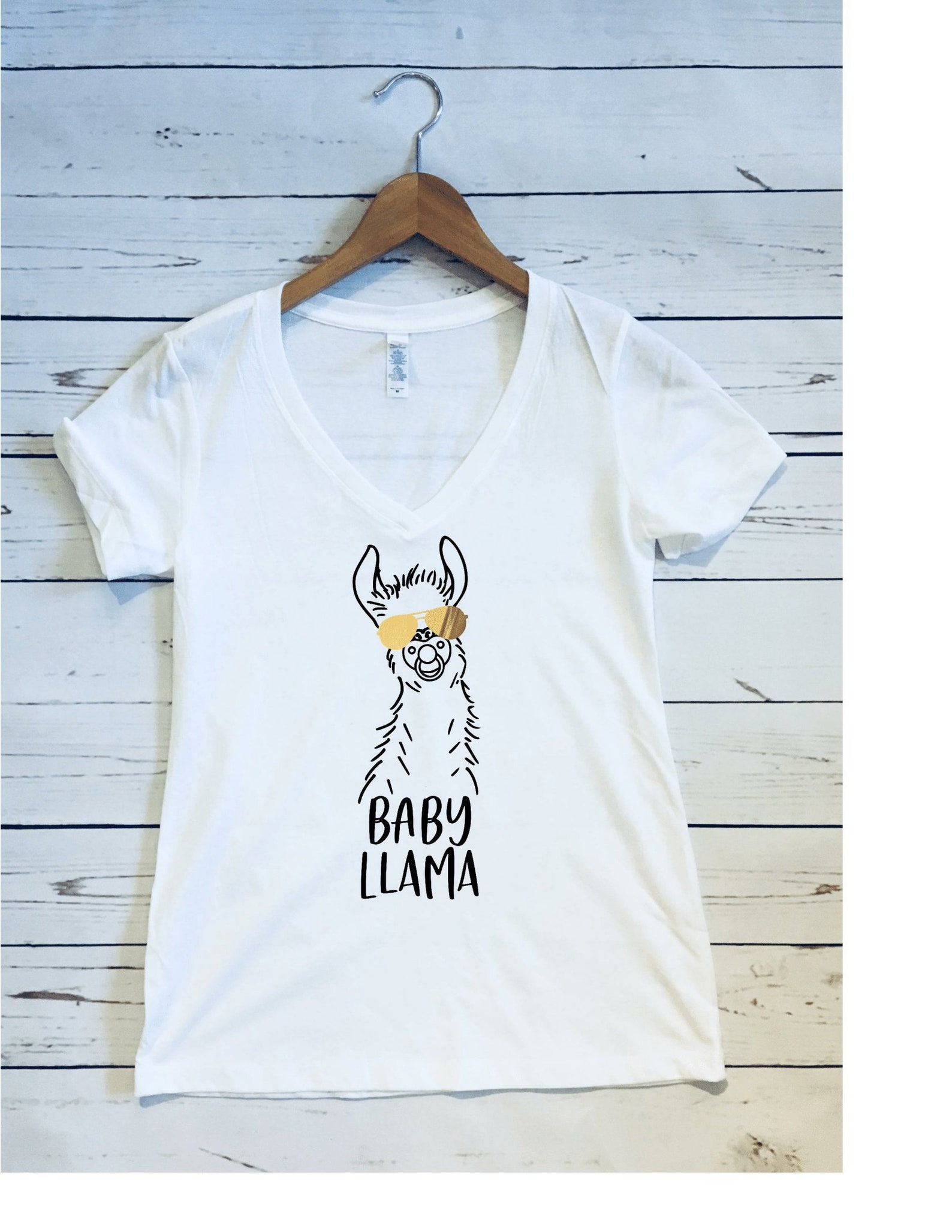 Baby Llama Women's V Neck T Shirt Llama Baby Shirt - Etsy France