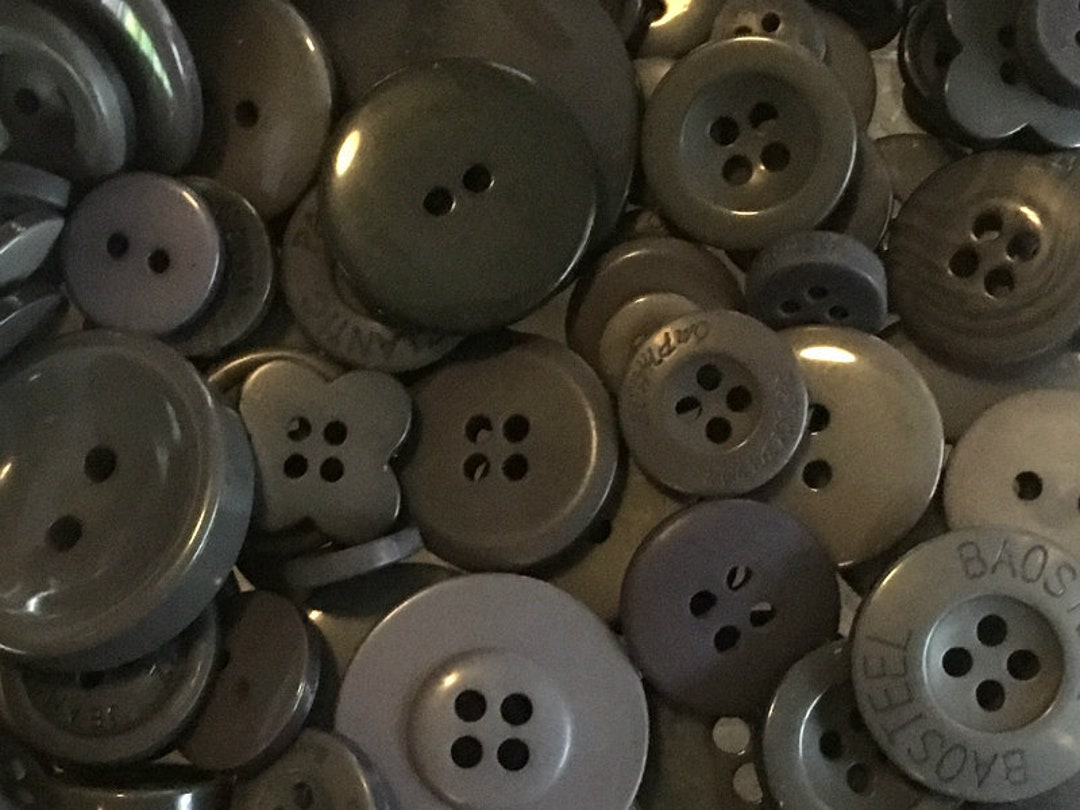 50 Mixed Grey Buttons Sewing Buttons Mixed Sizes Mixed - Etsy