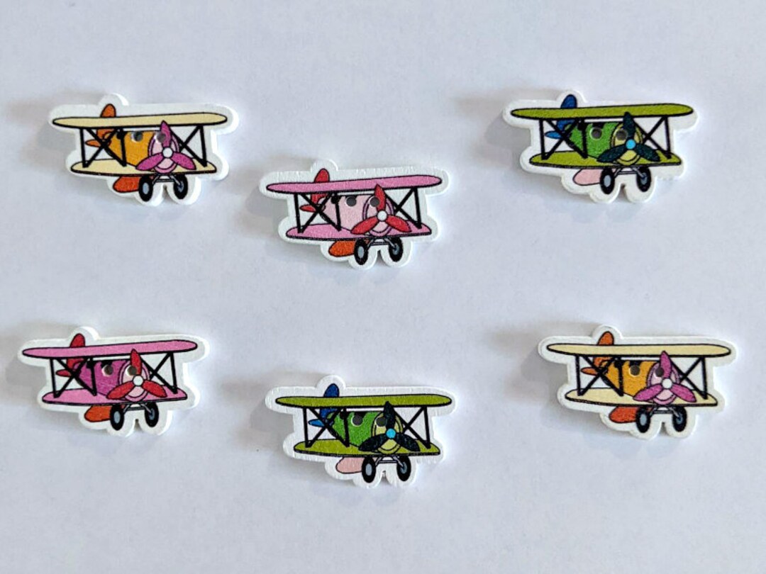 6 Wooden Airplane Buttons Aircraft Buttons Airplane Aircraft Buttons ...