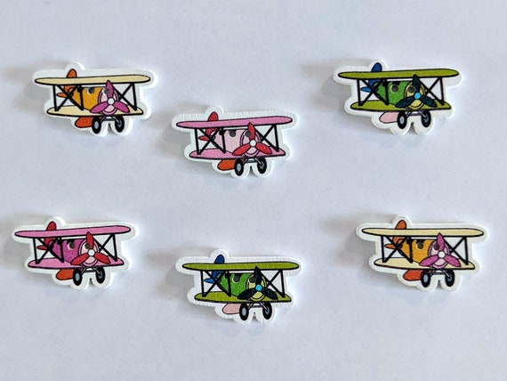 6 Wooden Airplane Buttons Aircraft Buttons Airplane | Etsy