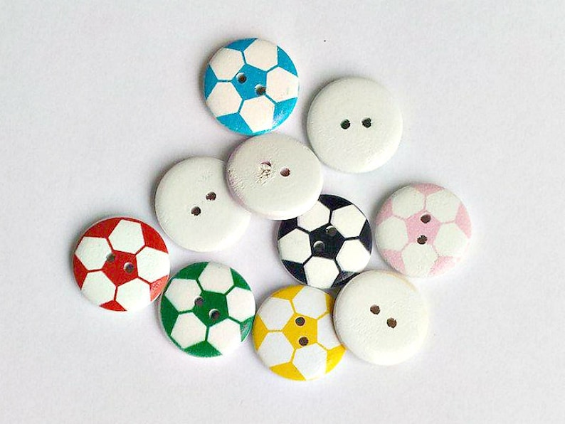 10 Wooden Soccer Ball Buttons Soccer Balls Buttons 20mm - Etsy