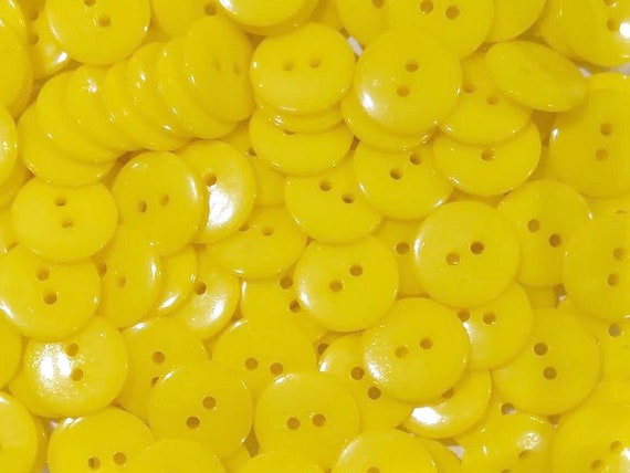 20 Yellow Round Resin Buttons Craft Buttons Sewing Buttons | Etsy