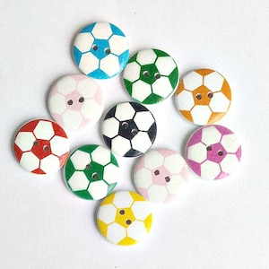 10 Wooden Soccer Ball Buttons Soccer Balls Buttons 20mm - Etsy