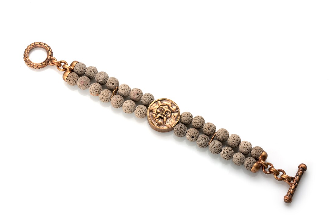 Bocca Della Verità Bracelet Handmade With Volcanic Lava Spheres, Unique ...