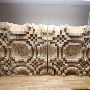 HUGE 35" DIY Acoustic N23 Skyline Sound Diffuser Wood Treatment Panel ...