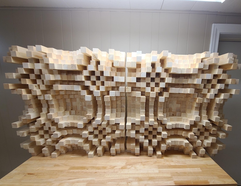 HUGE 35" DIY Acoustic N23 Skyline Sound Diffuser Wood Treatment Panel ...