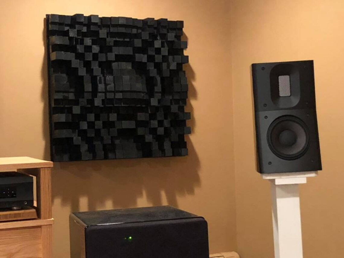 HUGE 35" DIY Acoustic N23 Skyline Sound Diffuser Wood Treatment Panel ...