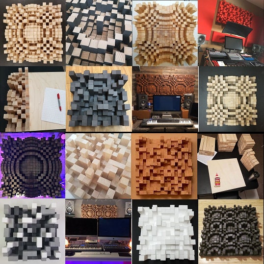Skyline Sound Diffuser (2 Pack): 12" X 18" Acoustic Panel - Etsy