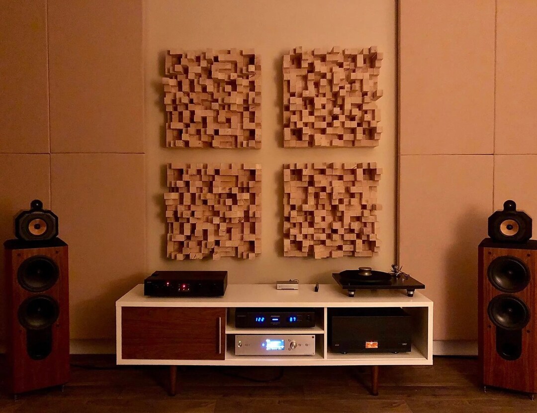 Acoustic Skyline Sound Diffuser Diffusor Wood Studio Treatment Panel ...