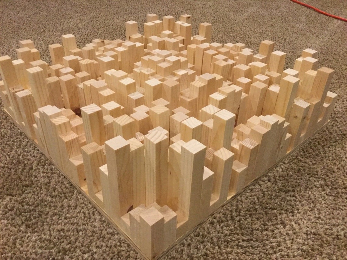 HUGE 35" DIY Acoustic N23 Skyline Sound Diffuser Wood Treatment Panel ...