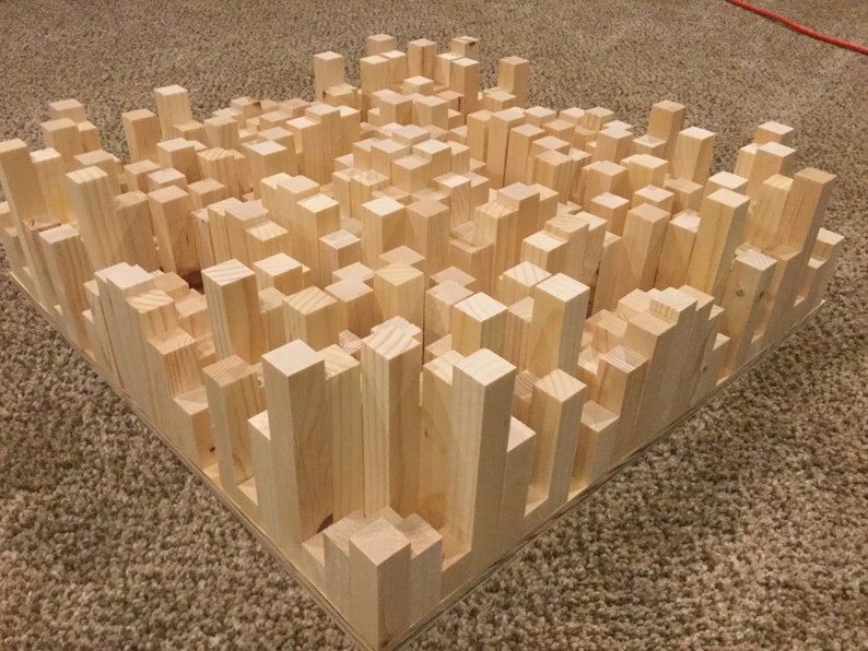 HUGE 35" DIY Acoustic N23 Skyline Sound Diffuser Wood Treatment Panel ...