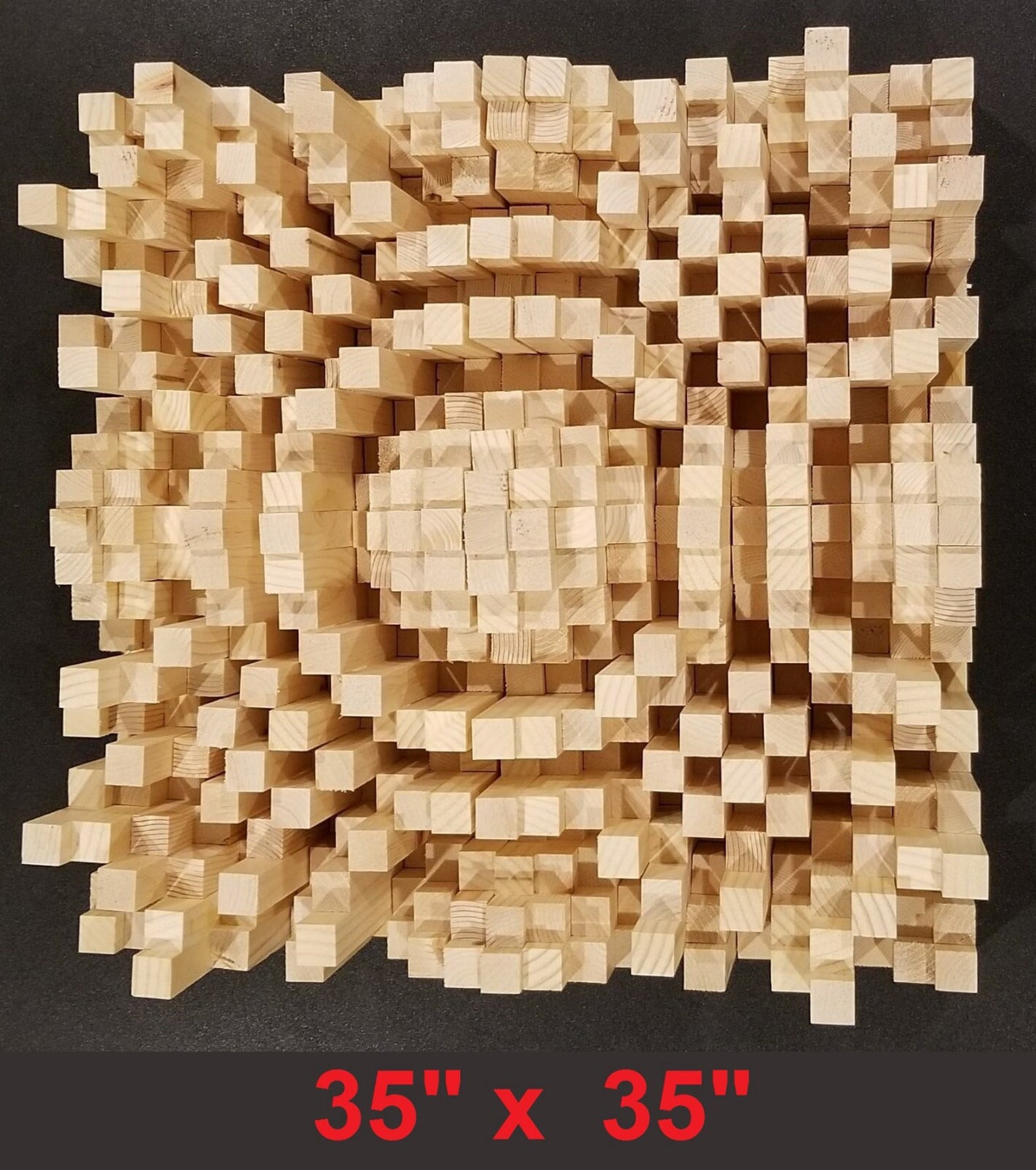 HUGE 35" DIY Acoustic N23 Skyline Sound Diffuser Wood Treatment Panel ...