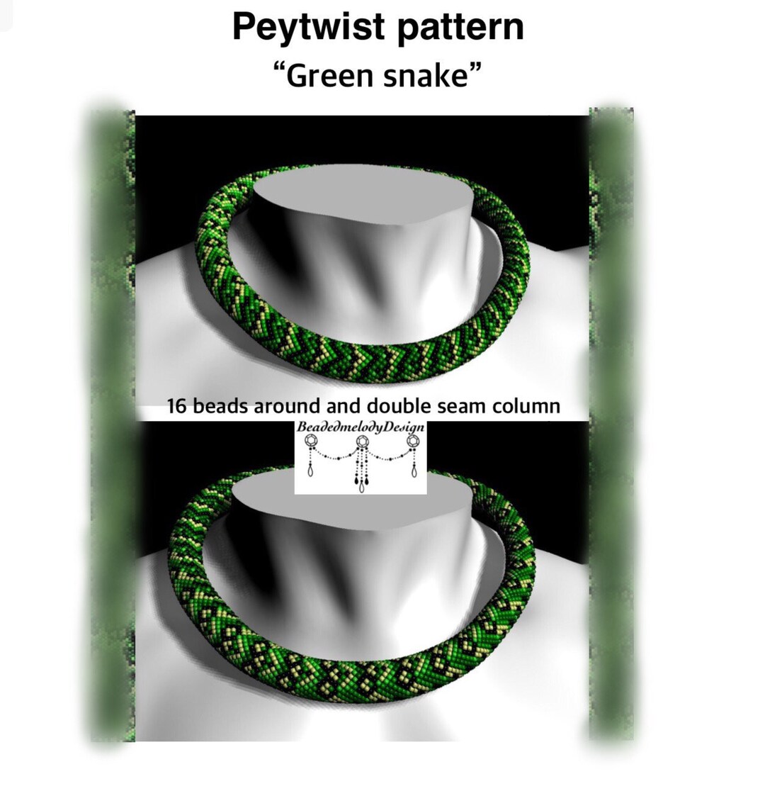Peyote With a Twist Pattern/“green Snake” - Etsy