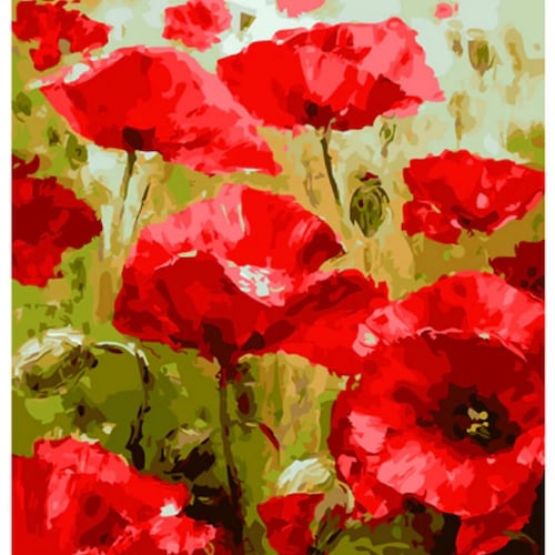 Multi Color Flowers DIY Paint by Number Kit Acrylic Painting - Etsy