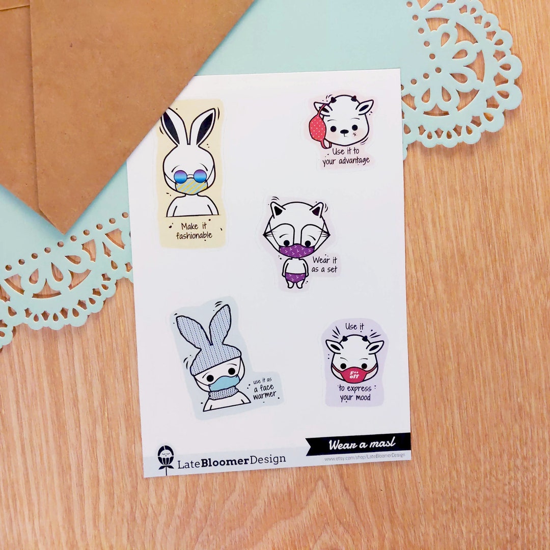 Wear a Mask Sticker Sheet - Etsy