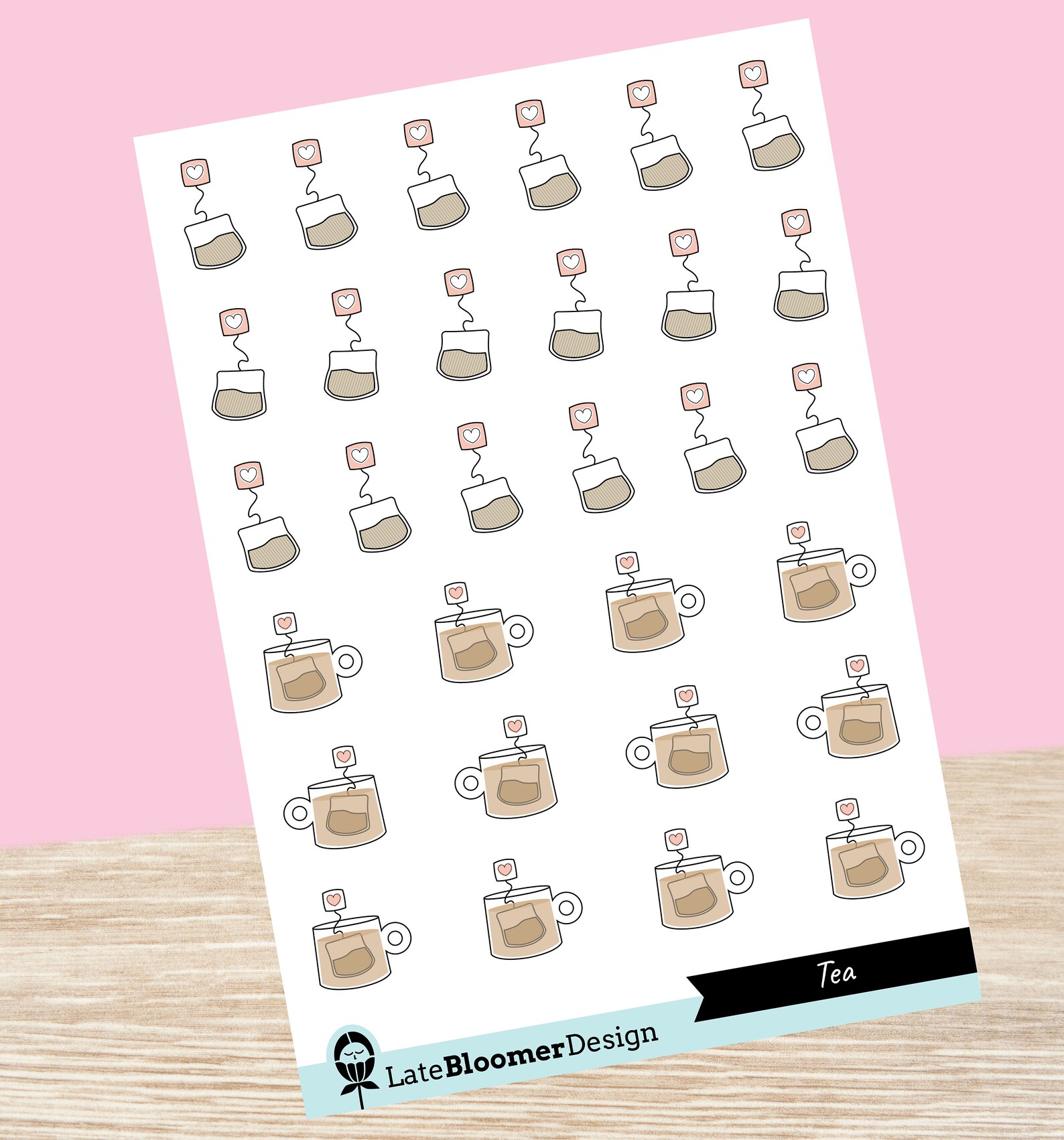 Cup of Tea Stickers Tea Bag Relaxing Tea Herbal Tea - Etsy