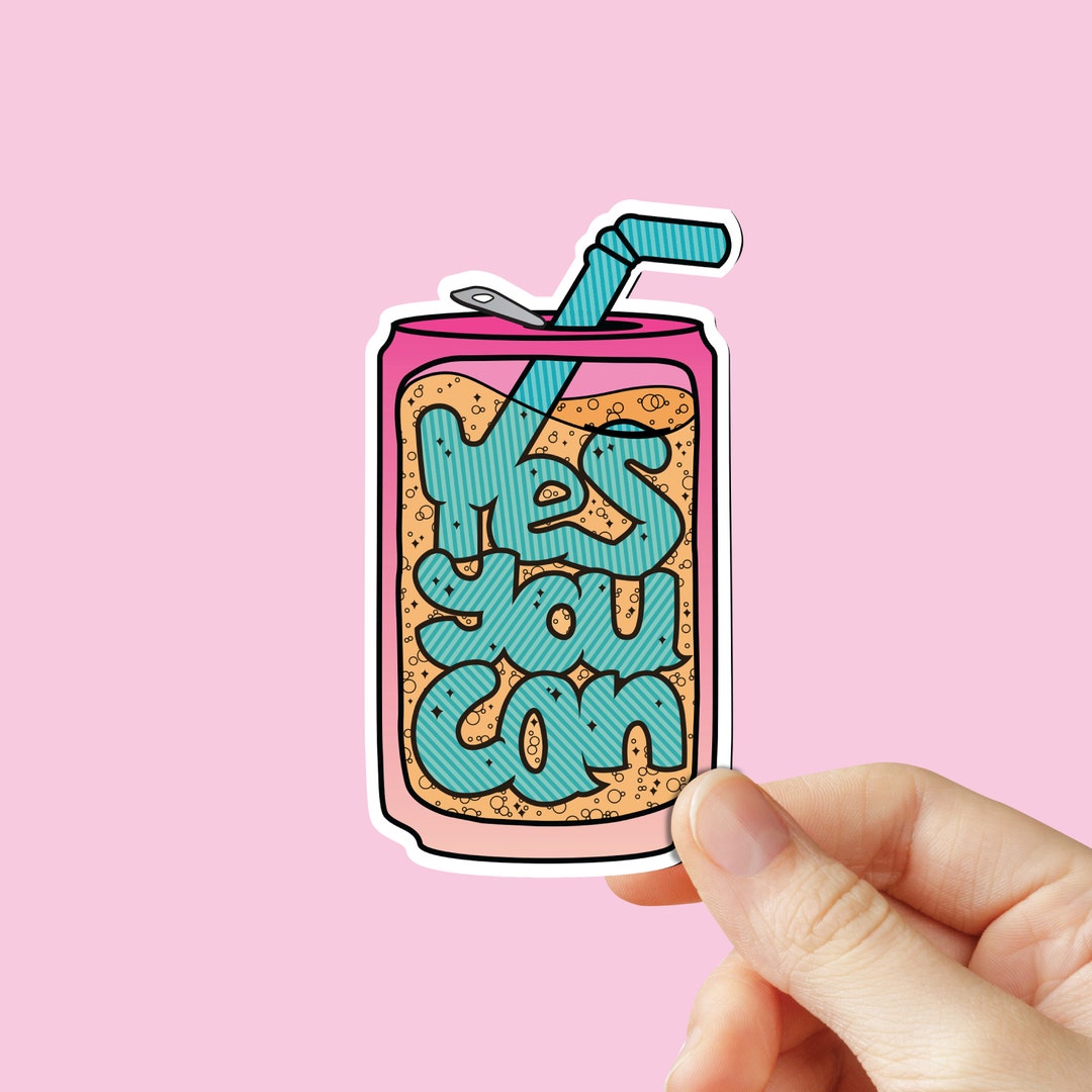 Yes You Can Sticker, Motivational Sticker, Soda Can Sticker, Puns ...